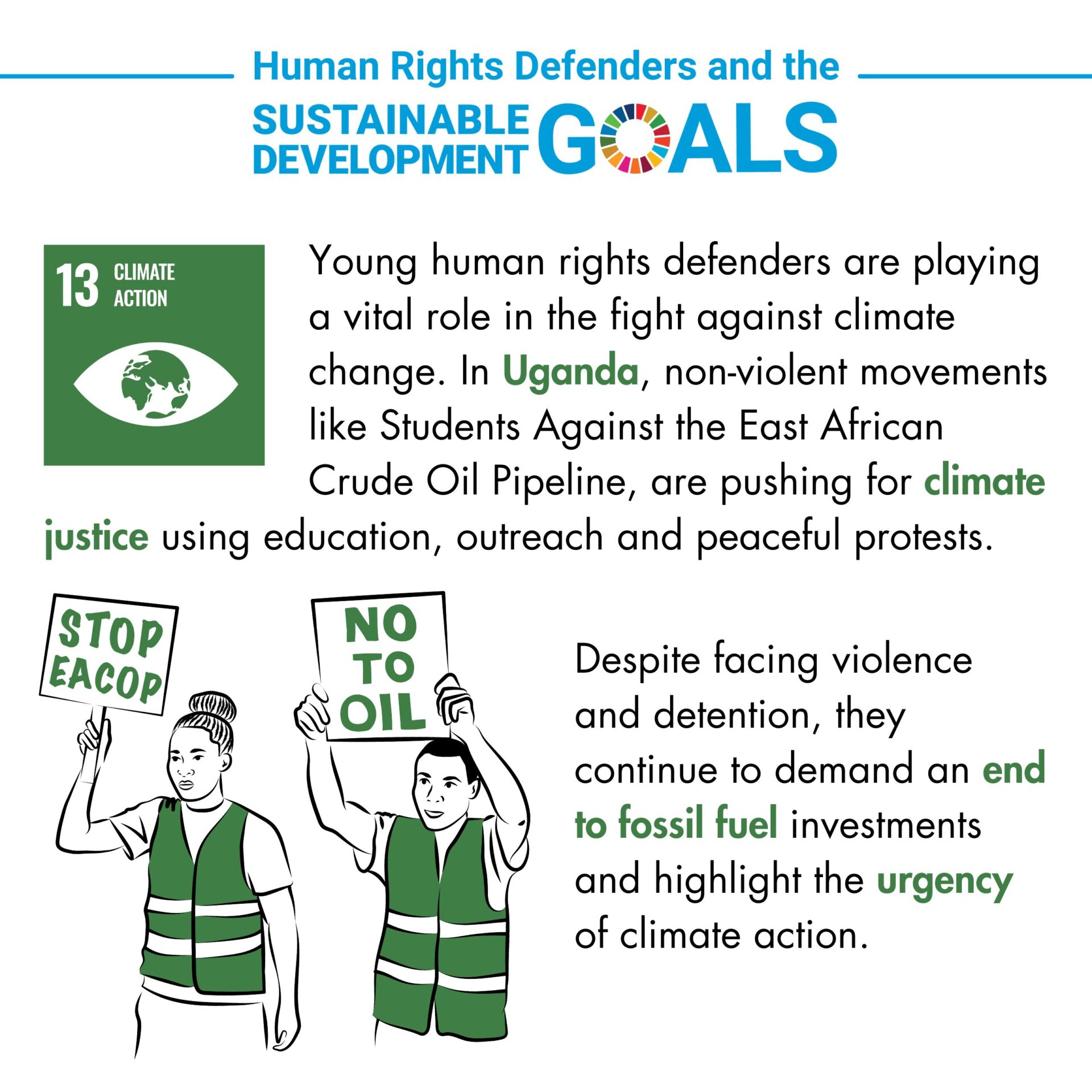 Human rights defenders working on the Sustainable Development Goals ...